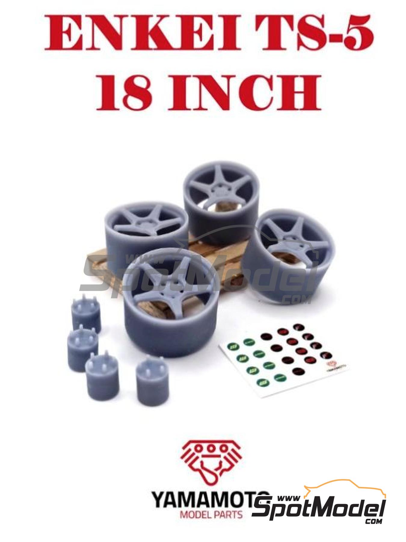 Yamamoto Model Parts YMPRIM7: Rims 1/24 scale - Enkei TS-5 18 inches - 4 units (ref. YMPRIM7 ...